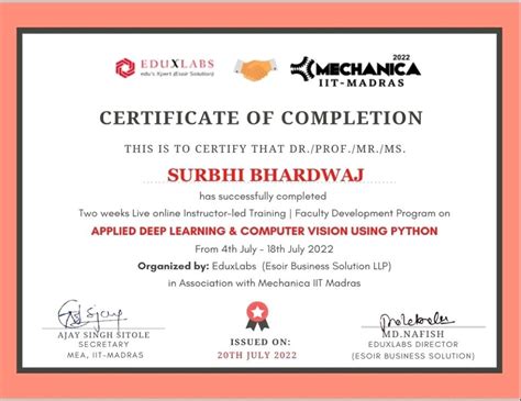 Surbhi Bhardwaj On Linkedin Pythonprogramming Computervision Deeplearning Iitmadras