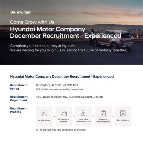 ⭐hyundai Motor Company December Recruitment Experienced⭐ We Are