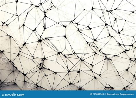 Abstract Artistic Background Composed Of Intricate Triangulations And Delicate Black Lines On A