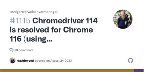 Chromedriver 114 Is Resolved For Chrome 116 Using Webdrivermanager 55