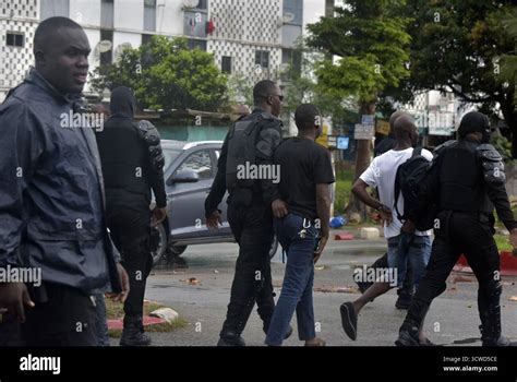 Police Arrest A Protester During Clashes With Opposition Supporters In