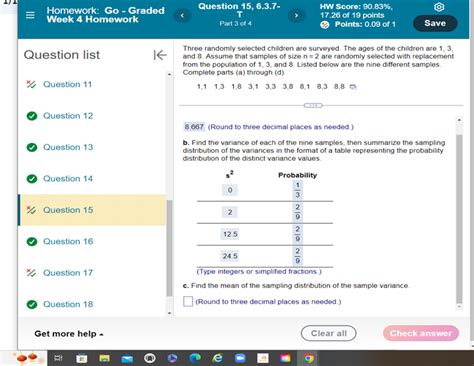 Solved C Find The Mean Of The Sampling Distribution Of The Chegg