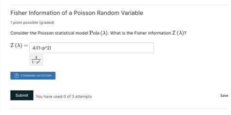 Fisher Information Of A Poisson Random Studyx