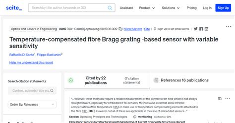 Temperature Compensated Fibre Bragg Grating ‐based Sensor With Variable Sensitivity Scite Report