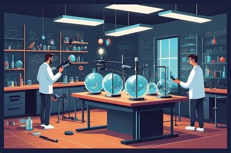 Premium Photo Depict A Physics Lab With Babes Experimenting With Optics Mirrors And Lenses