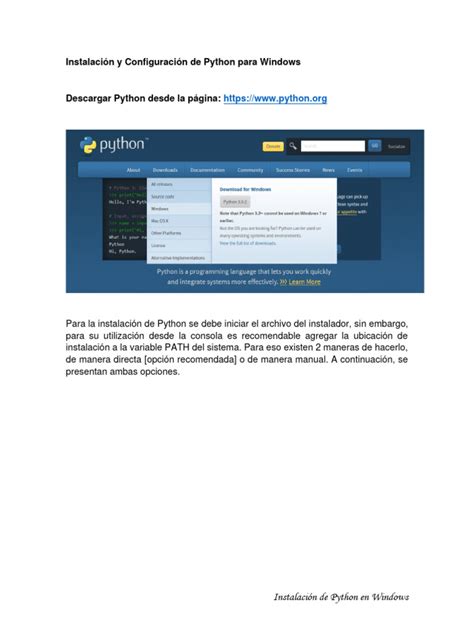 Instalación Python Windows Pdf Interfaz De Línea De Comando