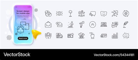 Cogwheel Floor Lamp And Graph Chart Line Icons Vector Image