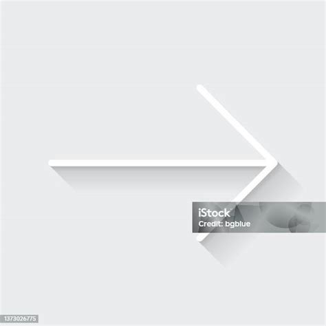 오른쪽 화살표입니다 빈 배경에 긴 그림자아이콘 플랫 디자인 3차원 형태에 대한 스톡 벡터 아트 및 기타 이미지 3차원 형태 가리키기 개념 Istock