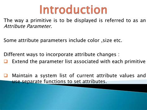 Attributes Of Output Primitives Pptx