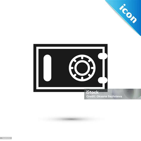 흰색 배경에 격리 된 검은 안전 아이콘입니다 도어는 조합 잠금 장치가있는 은행 금고를 안전하게 보호합니다 신뢰할 수 있는 데이터 보호 벡터 일러스트레이션 강철에 대한 스톡