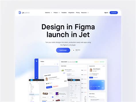 jet admin landing page by maria makova for geex arts on dribbble
