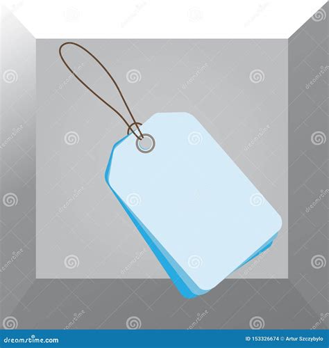 Rectangle Shaped Label Attached By Black String On Colorful Background Small Empty Badge