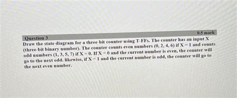 Solved Question 3 Draw The State Diagram For A Three Bit