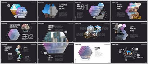 최소한의 프레 젠 테이 션 디자인 육각형과 6 각형 요소 포트폴리오 벡터 템플릿 프레 젠 테이 션 슬라이드 전단지 전단지 브로셔 표지 보고서 광고를 위한 다목적 템플릿 0