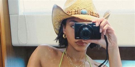 Lori Harvey Is A Tropical Dream In A Lime Green String Bikini And Body