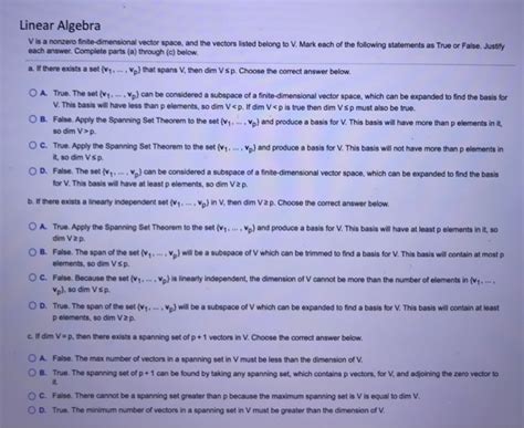 solved linear algebra v is a nonzero finite dimensional