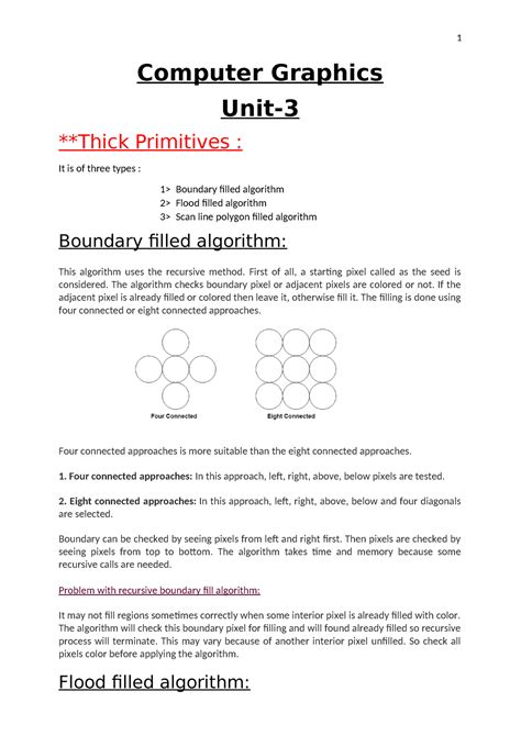 Computer Graphic Unit 3 Computer Graphics Unit Thick Primitives