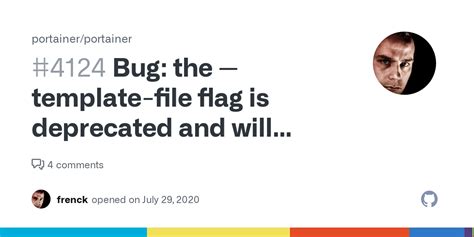 Bug The Template File Flag Is Deprecated And Will Likely Be Removed