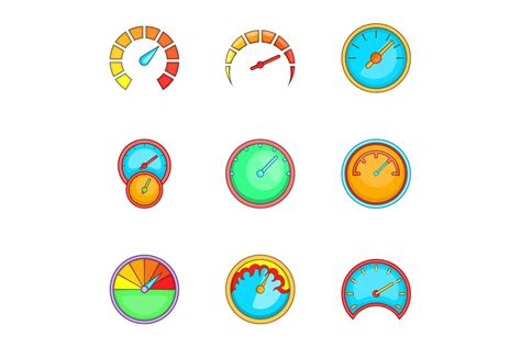 Speedometer Or Gauge Icons Set Graphic By Ylivdesign Creative Fabrica