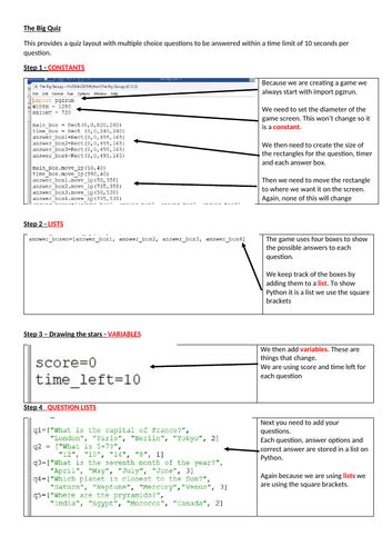 Ks3 Pyton Programming Games Teaching Resources