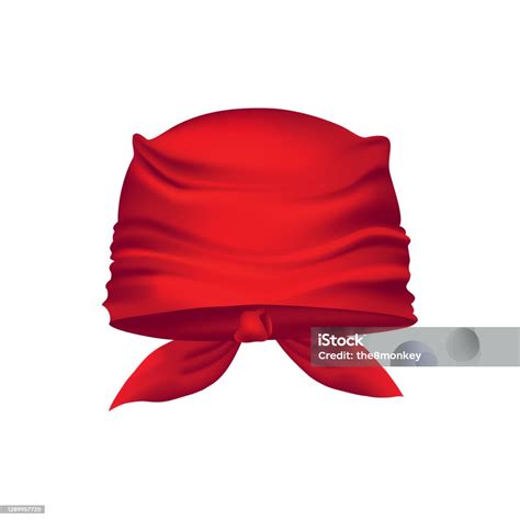 머리에 빨간 현실적인 반다나 청소년 패션 카우보이 의류 요소 템플릿 자전거 를 위한 헤드밴드 스포츠 윈드 프로텍션 머리 모형을 위한 갱스터 스카프 서양 옷 3차원 형태에