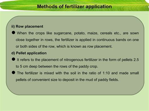 Methods Of Fertilizer Application PPT