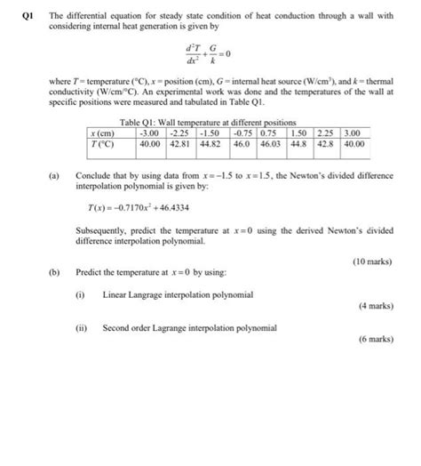 Solved The Differential Equation For Steady State Chegg