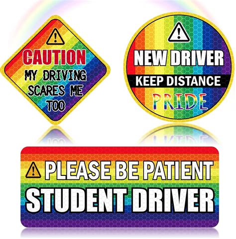 Buy SuperKaKa 3 Pack Set Pride LGBT Car Magnets New Driver Magnet For Car Bumper Babe Driver
