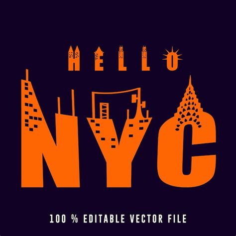 Premium Vector Hello Nyc Text Effect Vector Editable College Tshirt Design Printable Vector