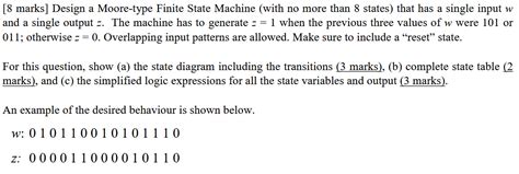 Solved 8 Marks Design A Moore Type Finite State Machine