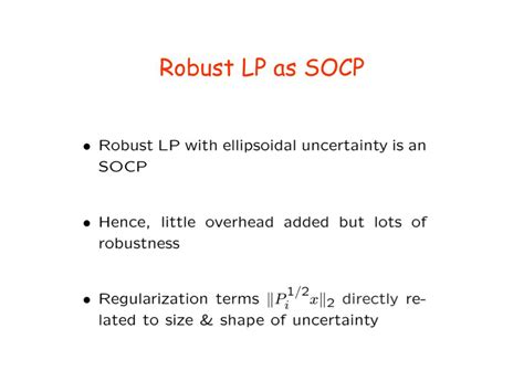 Ppt Robust Optimization And Applications Powerpoint Presentation