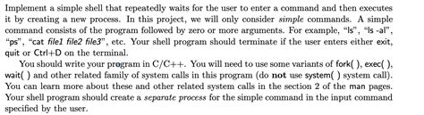 Implement A Simple Shell That Repeatedly Waits For