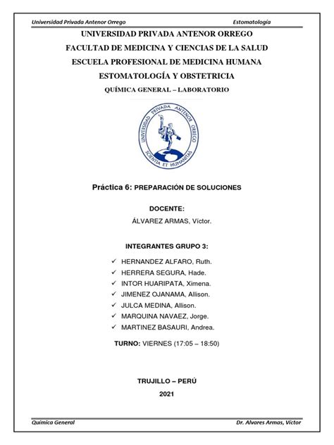 Práctica 6 Preparación De Soluciones Pdf Concentración Química