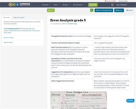 Error Analysis Grade 5 Oer Commons