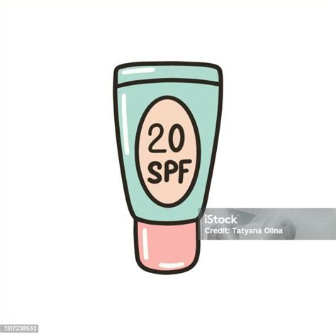 튜브에 자외선 차단제 자외선 차단제의 포장 Spf를 갖춘 선탄 제품 낙서 스타일의 벡터 일러스트레이션 낙서 드로잉에 대한 스톡 벡터 아트 및 기타 이미지 Istock