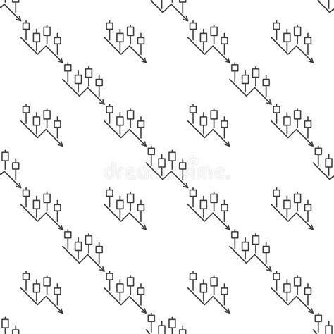 Online Crypto Trading Vector Candlestick Chart Outline Seamless Pattern Stock Illustration