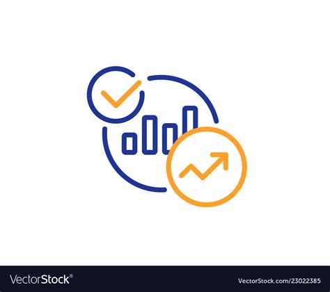 charts statistics line icon report graph sign vector image