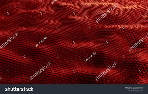Abstract Futuristic Surface Hexagon Pattern Red Stock Vector Royalty Free 2121386675