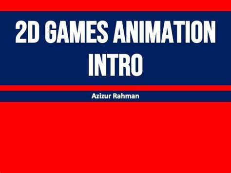 2d games animation intro teaching resources