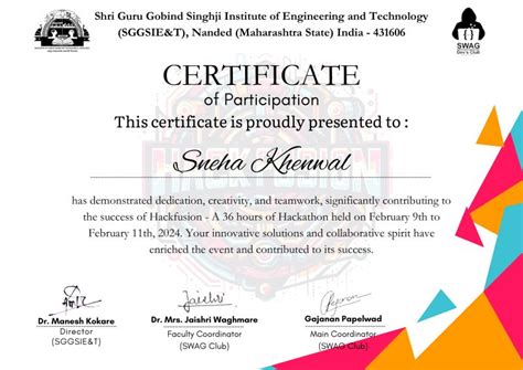 Sneha Khenwal On Linkedin Hackathonexperience Hackfusion Swagclub