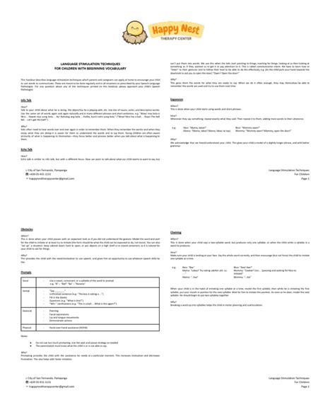 Language Stimulation Techniques 2 1 Pdf