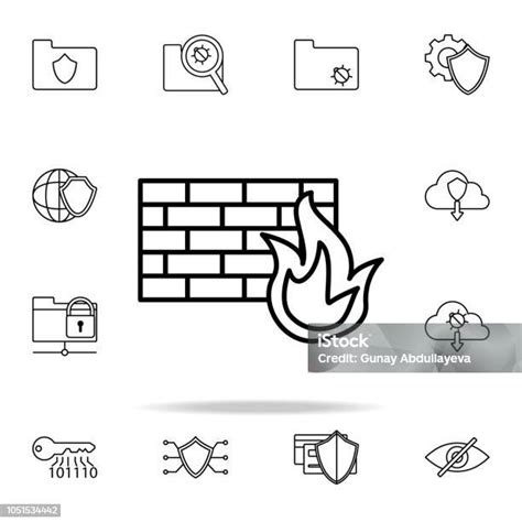 방화벽 아이콘입니다 웹 및 모바일에 대 한 보편적인 바이러스 바이러스 백신 아이콘 설정 0명에 대한 스톡 벡터 아트 및 기타