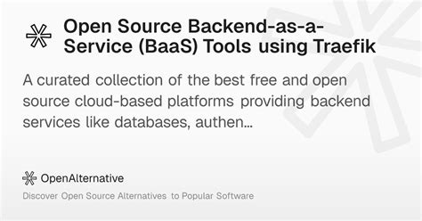 Open Source Backend As A Service Baas Tools Using Traefik Openalternative