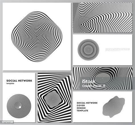 인기있는 형식의 현대 소셜 네트워크 모형의 최소한의 추상 벡터 레이아웃 착시 흑백 디자인 패턴추상 3d 기하학적 배경 개념에 대한 스톡 벡터 아트 및 기타 이미지 Istock