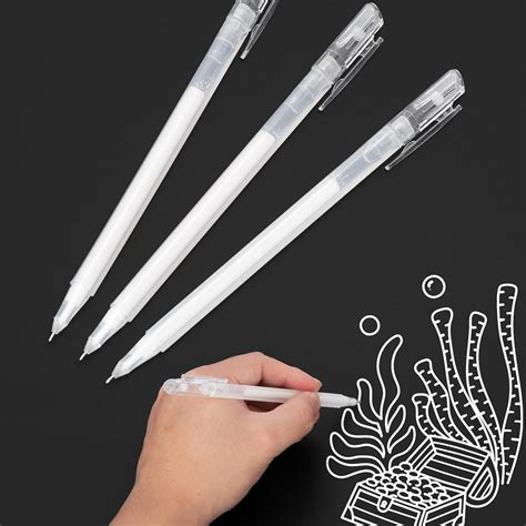 Smootherpro White Gel Pen 3 Pcs White Ink Pen Set 06mm Point Gel