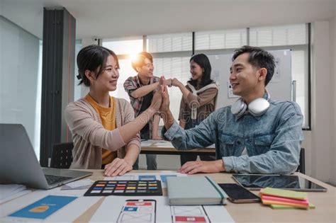 A Group Of Professional Asian Ui Ux Graphic Designers Or Developers
