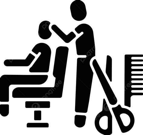 Hair Cutting Black Glyph Icon Procedure Hair Care Cutting Vector Procedure Hair Care Cutting