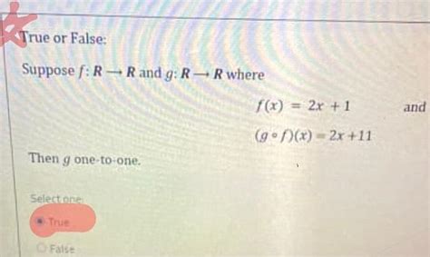 solved true or false suppose f r r and g r rwhere f x
