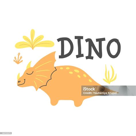 귀여운 공룡이 있는 어린이 포스터 공룡과 함께 손으로 그린 그림입니다 공룡에 대한 스톡 벡터 아트 및 기타 이미지 공룡 귀여운 그래픽 프린트 Istock