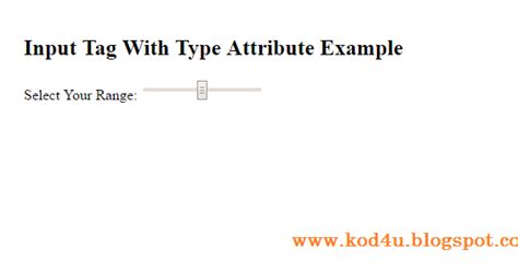 HTML Input Tag With Range Example